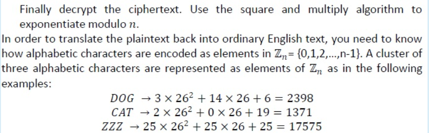 Solved Consider the following RSA ciphertext. Your task is | Chegg.com