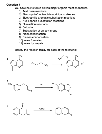 Solved Question 7 You have now studied eleven major organic | Chegg.com