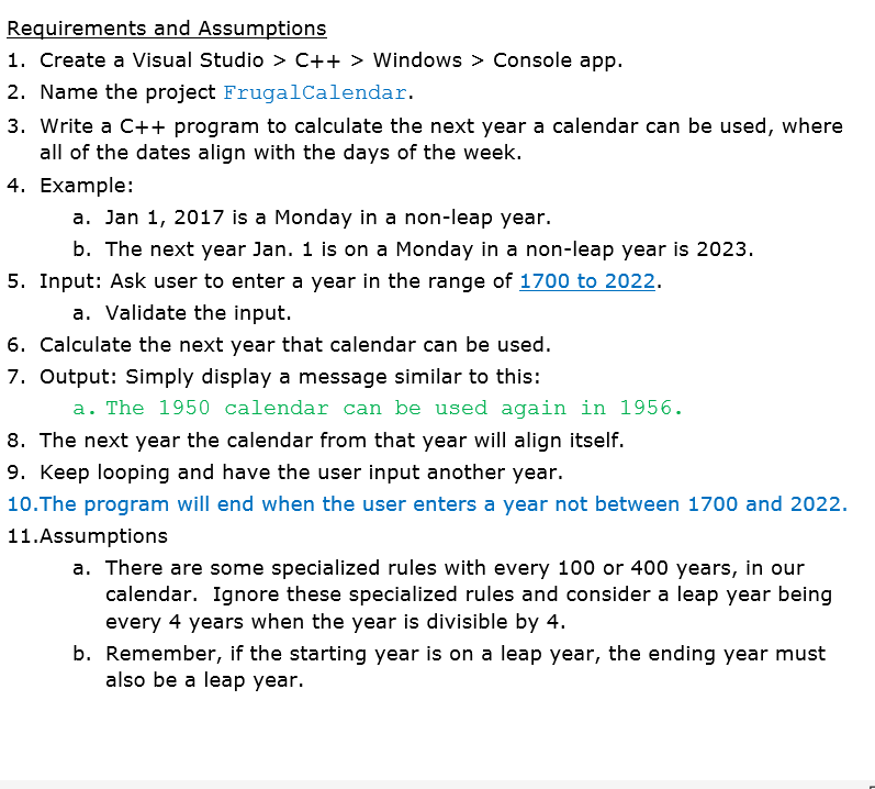 Solved Requirements and Assumptions 1. Create a Visual | Chegg.com