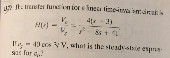 Solved The transfer function for a linear time-invariant | Chegg.com