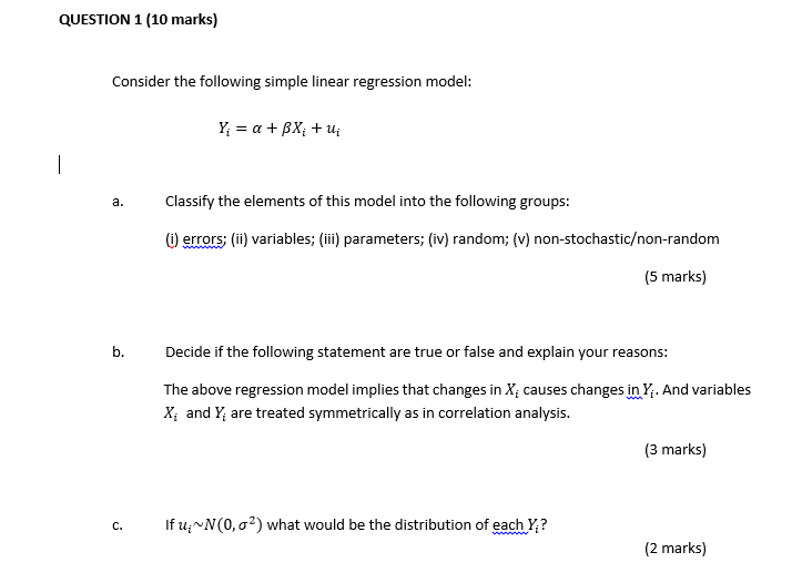 Solved QUESTION 1 (10 marks) Consider the following simple | Chegg.com