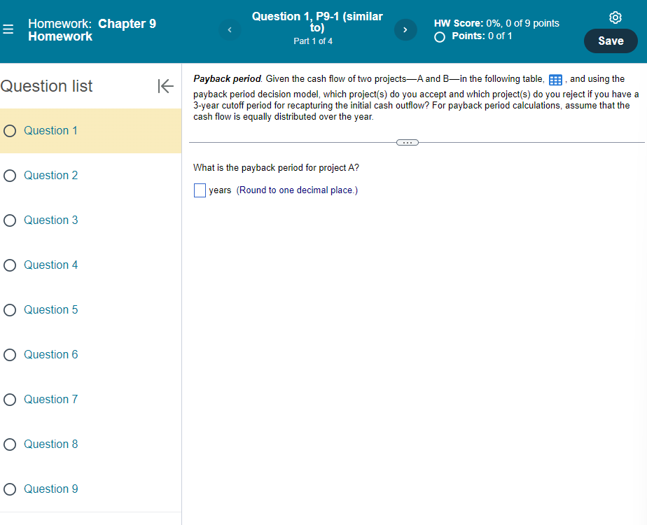 Solved Question 2 What is the payback period for project A ? | Chegg.com