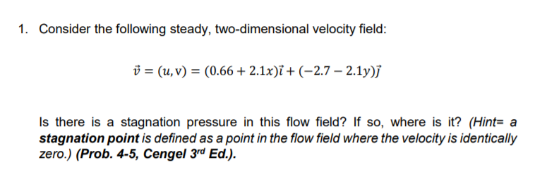 Solved 1. Consider the following steady, two-dimensional | Chegg.com