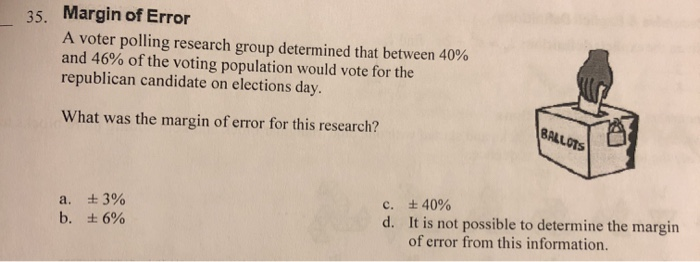 Solved Margin of Error A voter polling research group | Chegg.com