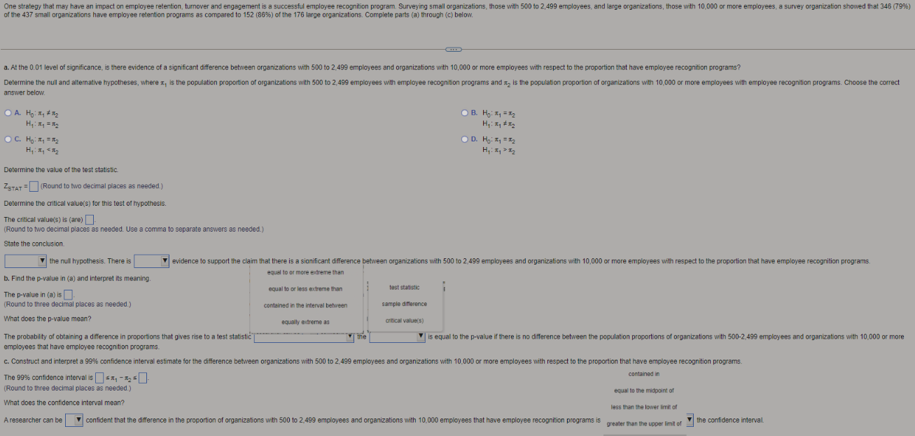 Solved of the 437 ﻿small organizations have employee | Chegg.com