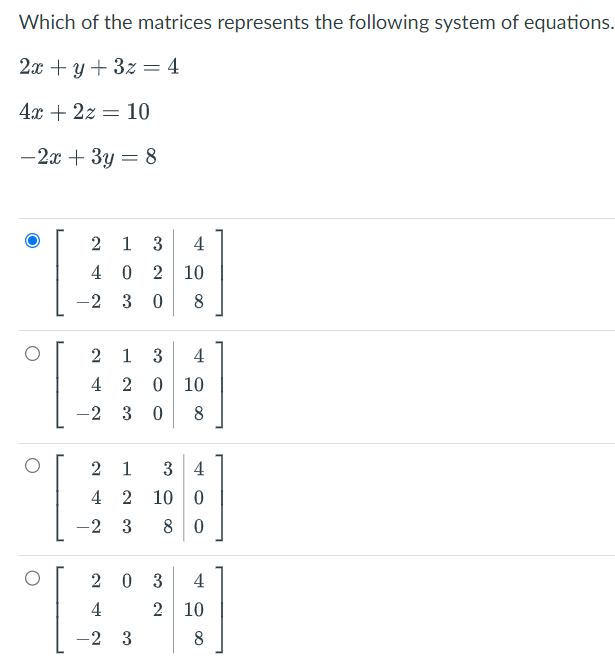 Solved Select the equation that is linear in the variables x | Chegg.com