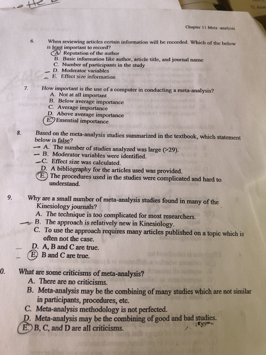 Solved Chapter 11 Meta -analysis CHAPTER 11 Meta-analysis 1. | Chegg.com