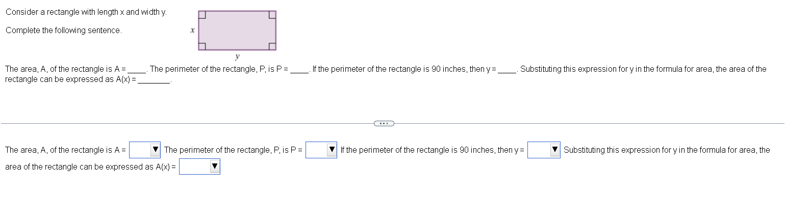 Solved Consider a rectangle with length x and width y. | Chegg.com