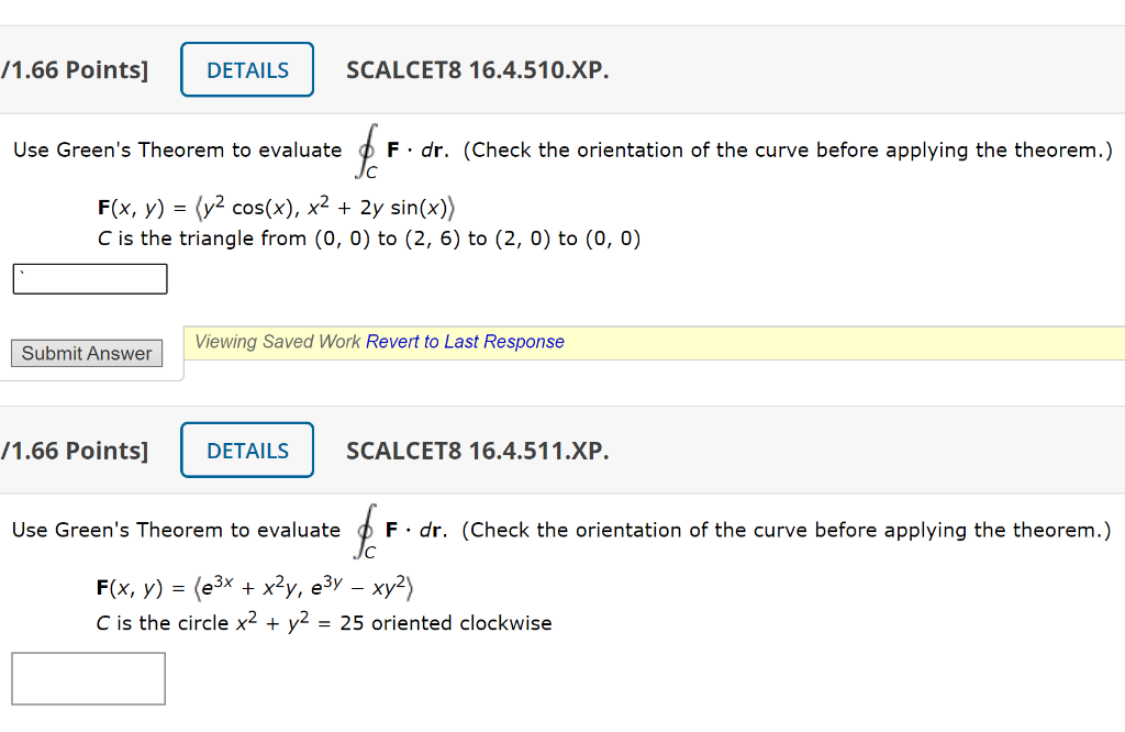 Solved /1.66 Points] DETAILS SCALCET8 16.4.510.XP. des Use | Chegg.com