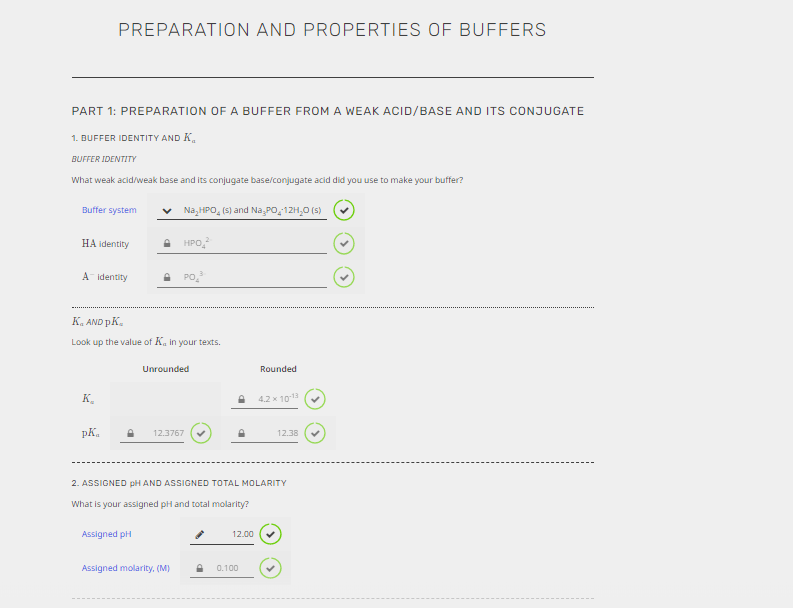Solved PREPARATION AND PROPERTIES OF BUFFERS PART 1: | Chegg.com