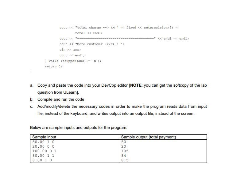 Solved 1. Given below is a C++ program which interactively | Chegg.com