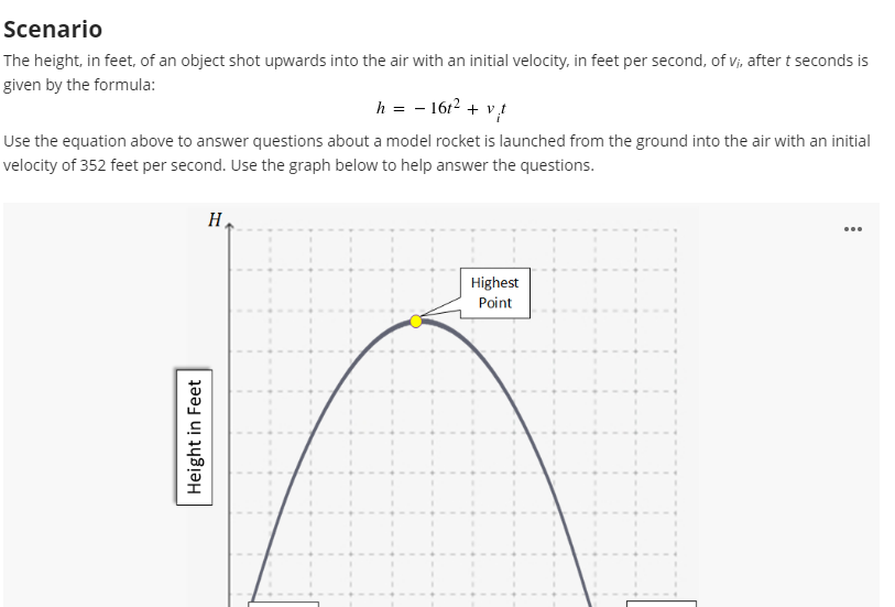 Solved Scenario The height, in feet, of an object shot | Chegg.com