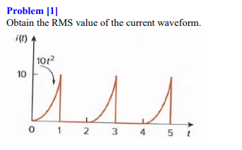 Solved Problem [1] Obtain the RMS value of the current | Chegg.com