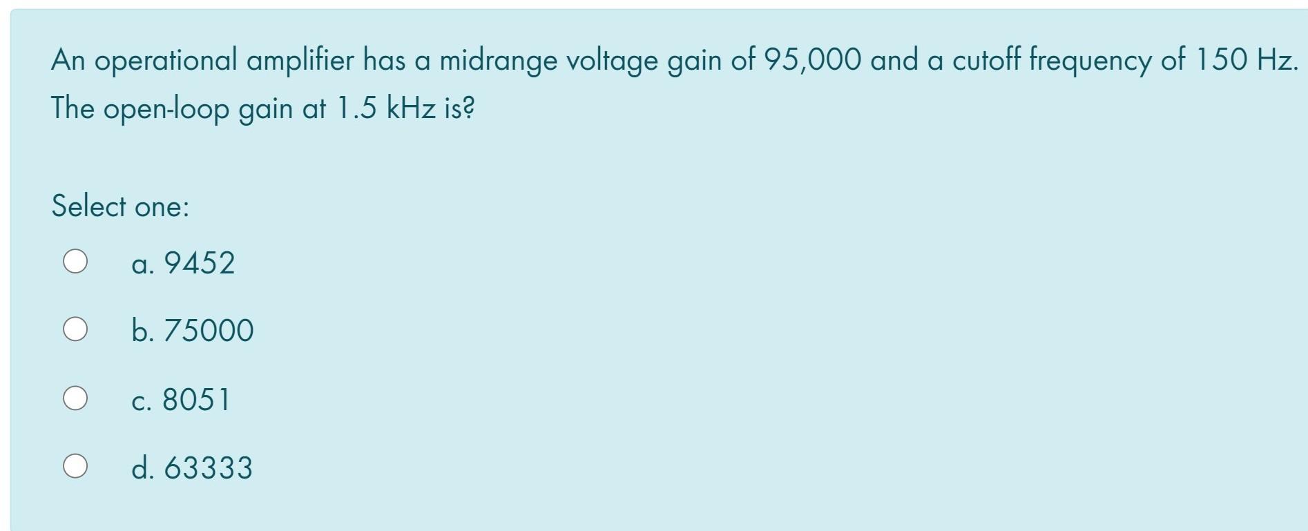 Solved An operational amplifier has a midrange voltage gain | Chegg.com