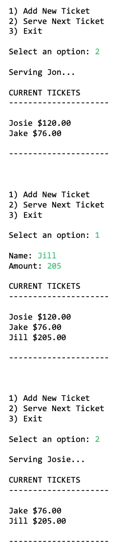 Solved For Part 1, you will have to utilize a Stack or Queue | Chegg.com