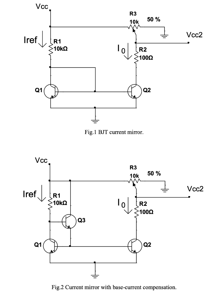 Solved CURRENT MIRRORS I. Purpose This lab introduces BJT | Chegg.com