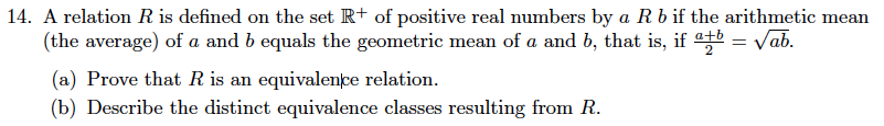 Solved 14. A relation R is defined on the set R+ of positive | Chegg.com
