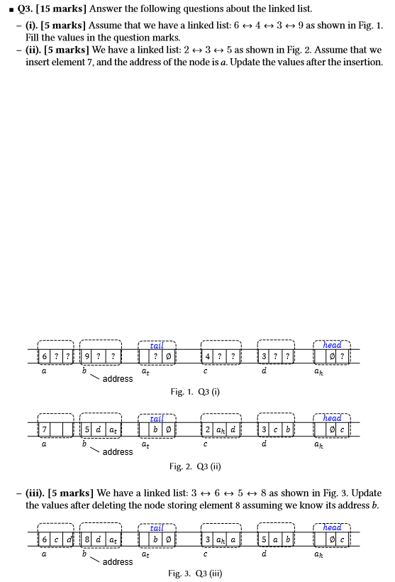 Solved Q3. (15 marks] Answer the following questions about | Chegg.com