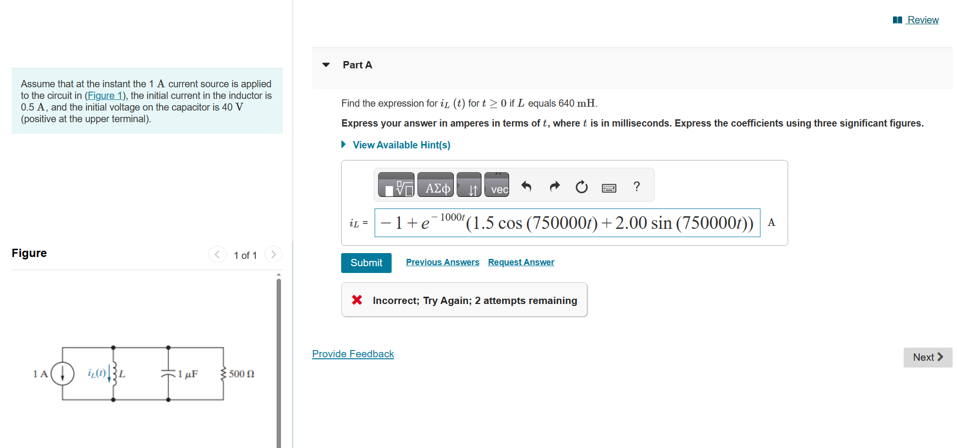 Solved The following are not answers: I = | Chegg.com