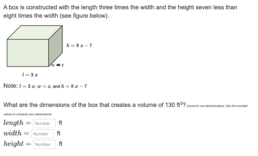 Solved A box is constructed with the length three times the | Chegg.com