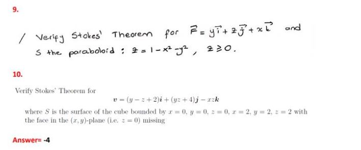 Solved + x 2 and 1 Verify Stokes' Theorem for s the | Chegg.com