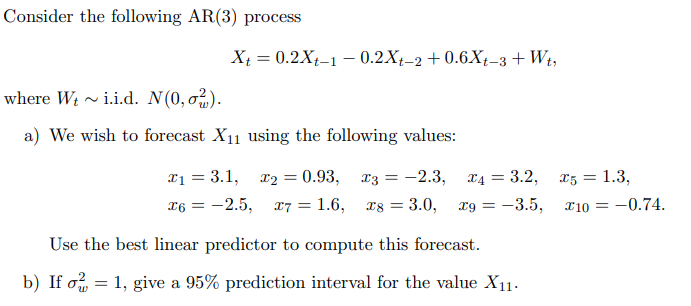 Consider the following AR(3) process | Chegg.com