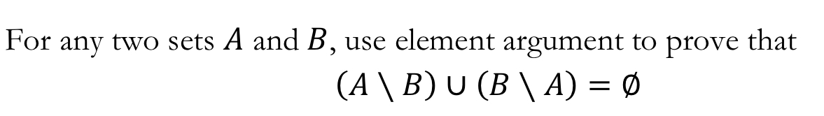 Solved For any two sets A and B, use element argument to | Chegg.com Solved For any two sets A and B, use element argument to | Chegg.com