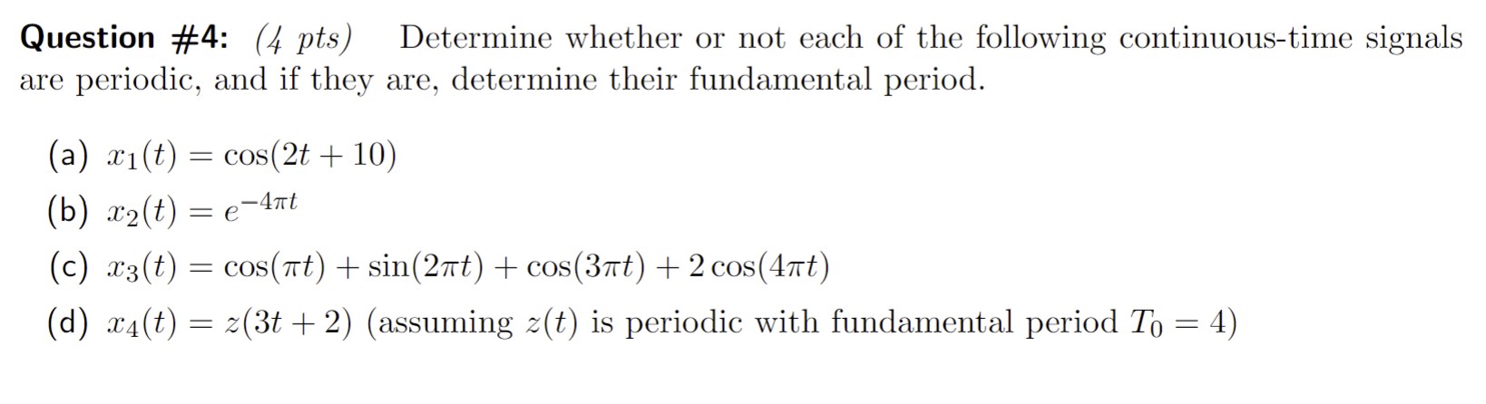 Solved Question 4 4 Pts Determine Whether Or Not Each