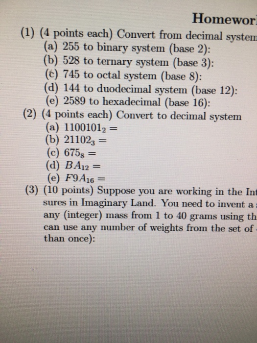Solved Convert from decimal system (a) 255 to binary system | Chegg.com