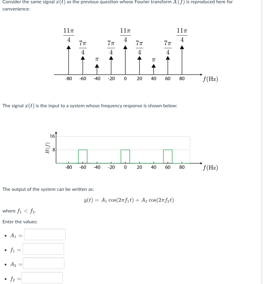 Solved Consider the same signal x(t) as the previous | Chegg.com