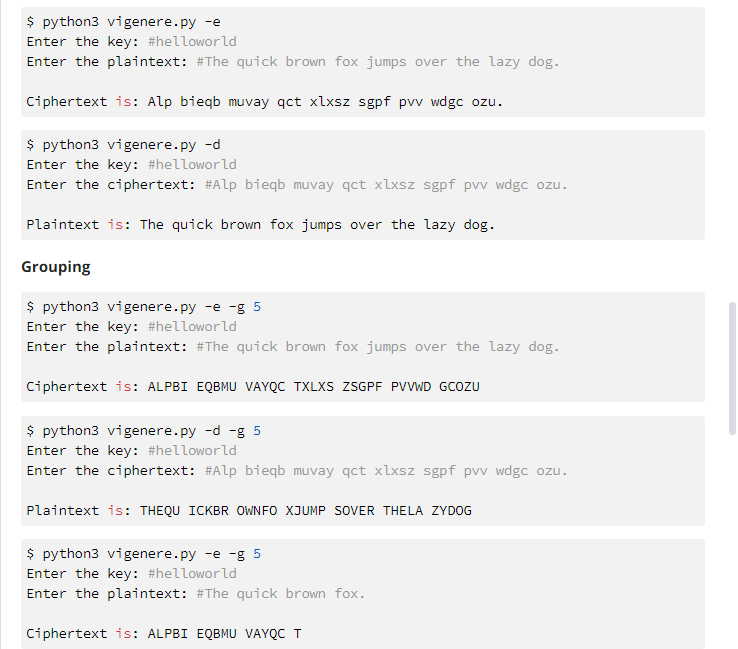 Solved Example of a Vigenère Cipher Consider the following | Chegg.com