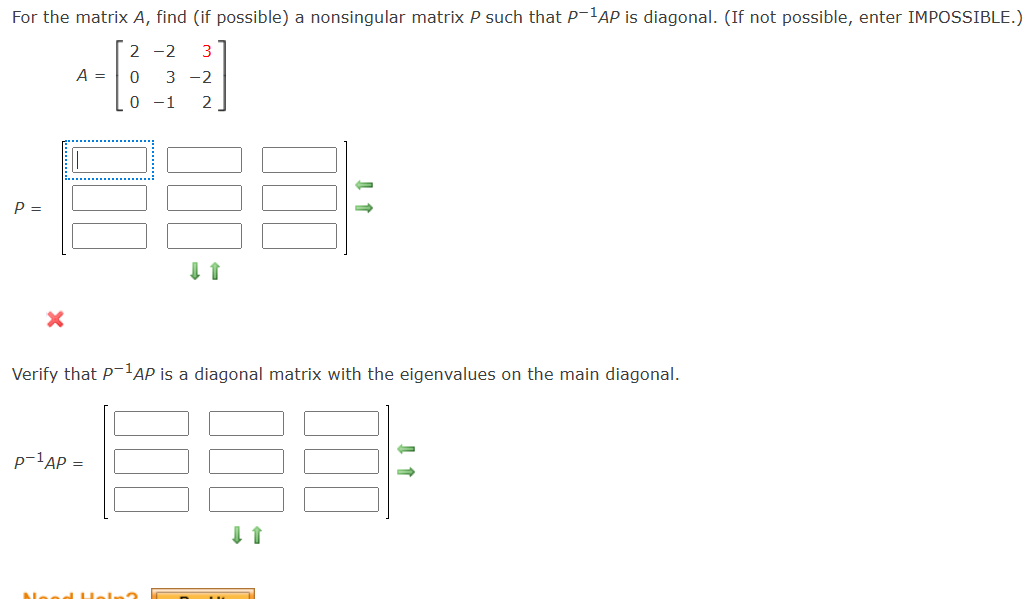 Solved For the matrix A, ﻿find (if possible) ﻿a nonsingular | Chegg.com