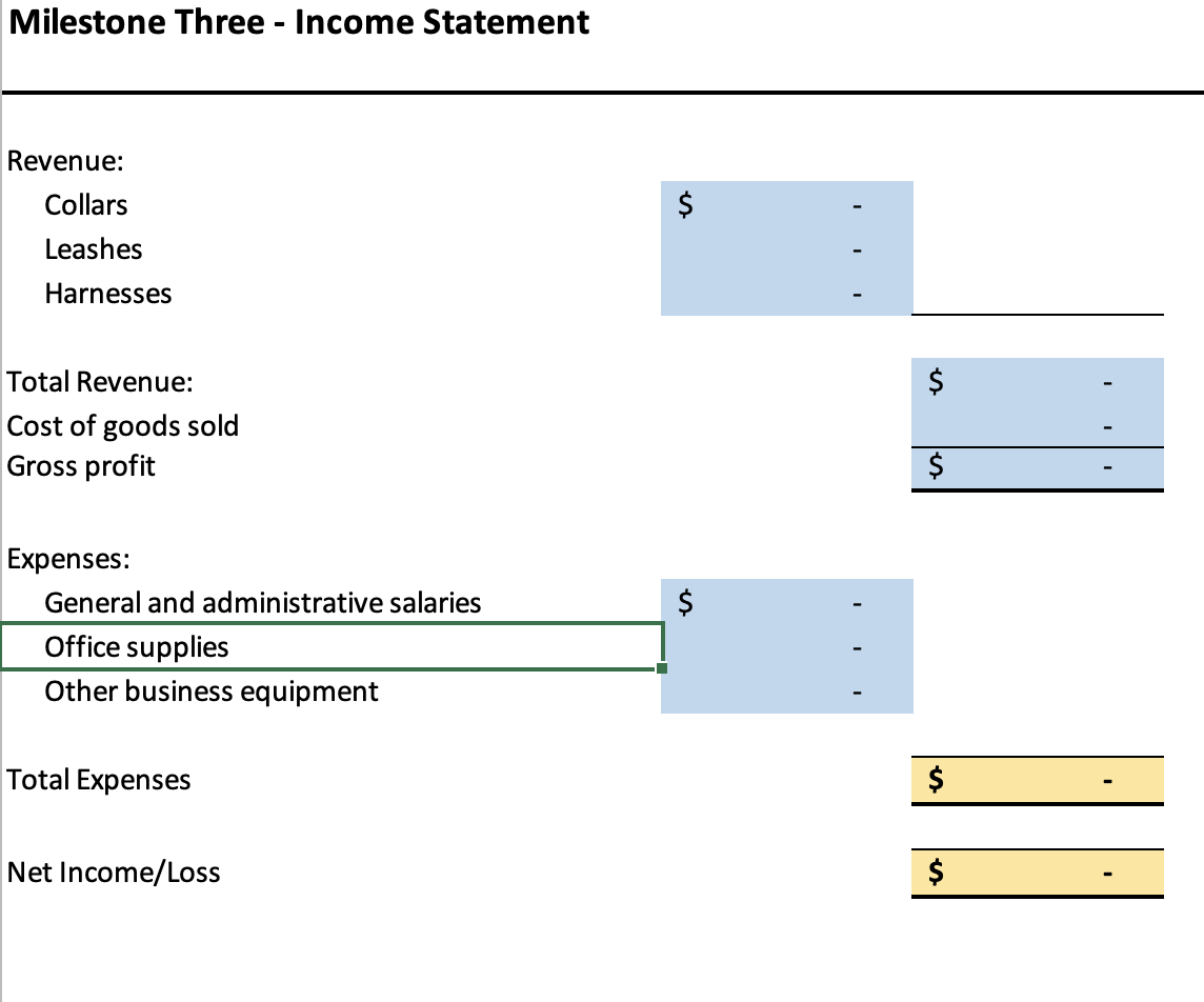 Solved Milestone Three - Statement of Cost of Goods Sold | Chegg.com