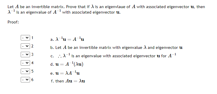 Solved Let A be an ﻿invertible matrix. Prove that if λis an | Chegg.com
