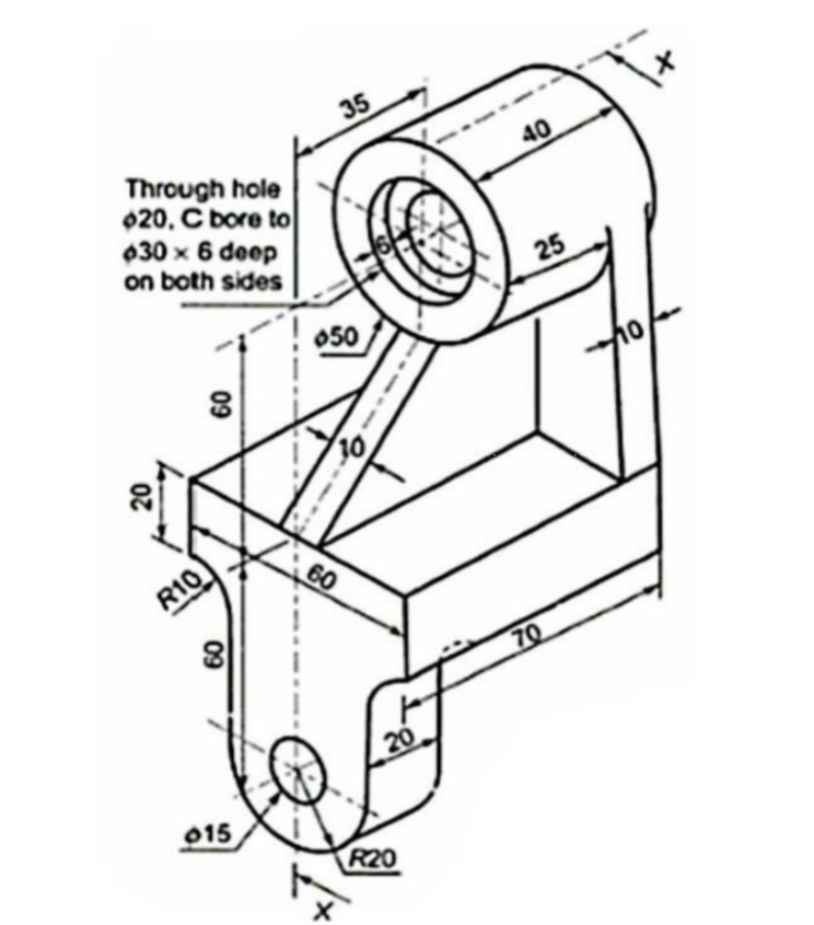 Solved SolidWorks Design Problem.Draw the following object | Chegg.com