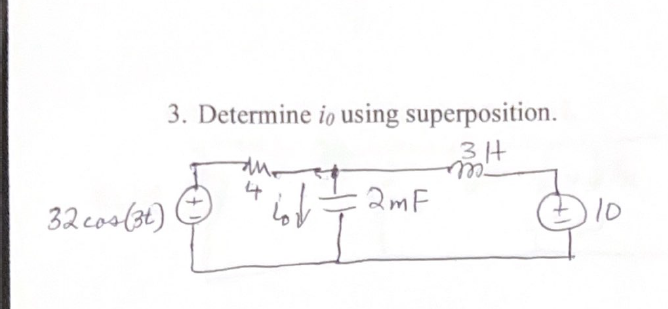 Solved Determine i0 ﻿using superposition.Using nodal | Chegg.com