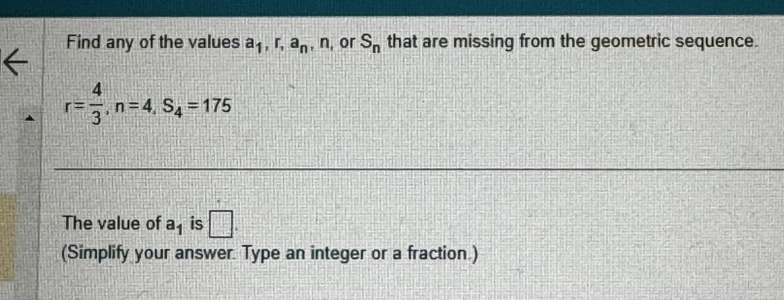 Solved Find the sum of the terms in the arithmetic sequence | Chegg.com