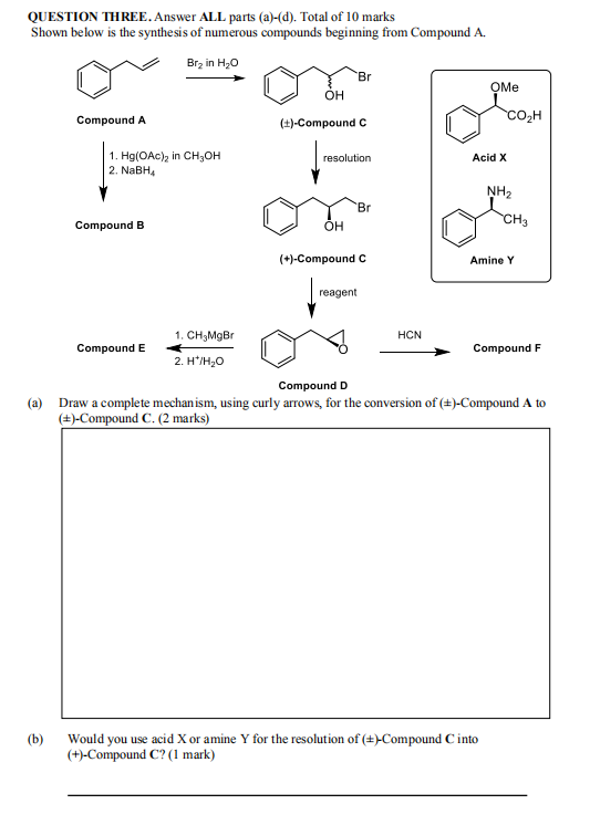 Solved QUESTION THREE. Answer ALL parts (a)-(d). Total of 10 | Chegg.com