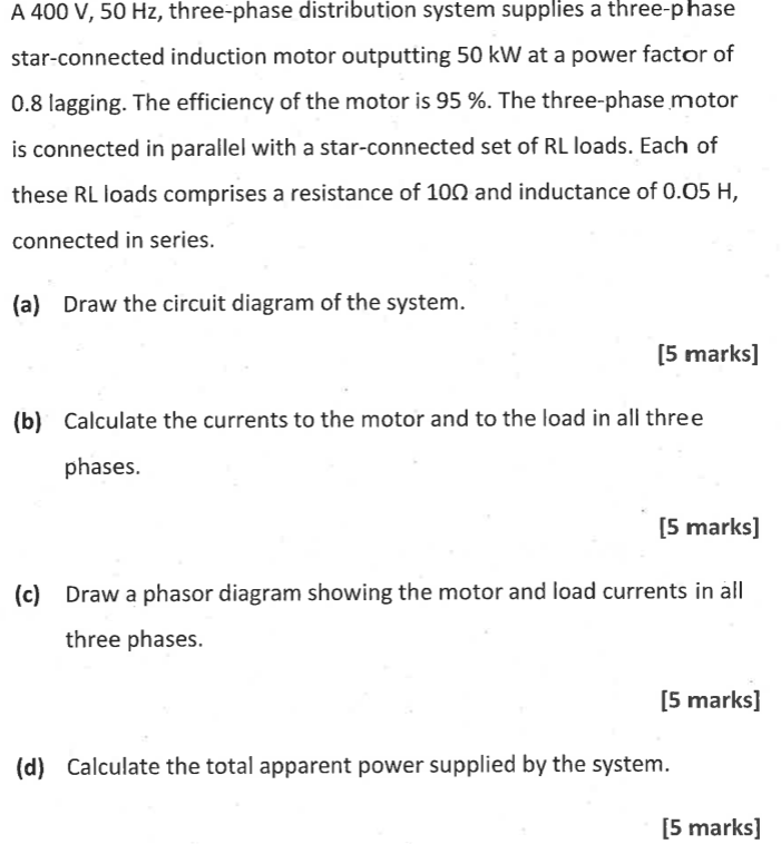 Solved A \( 400 \mathrm{~V}, 50 \mathrm{~Hz} \), | Chegg.com