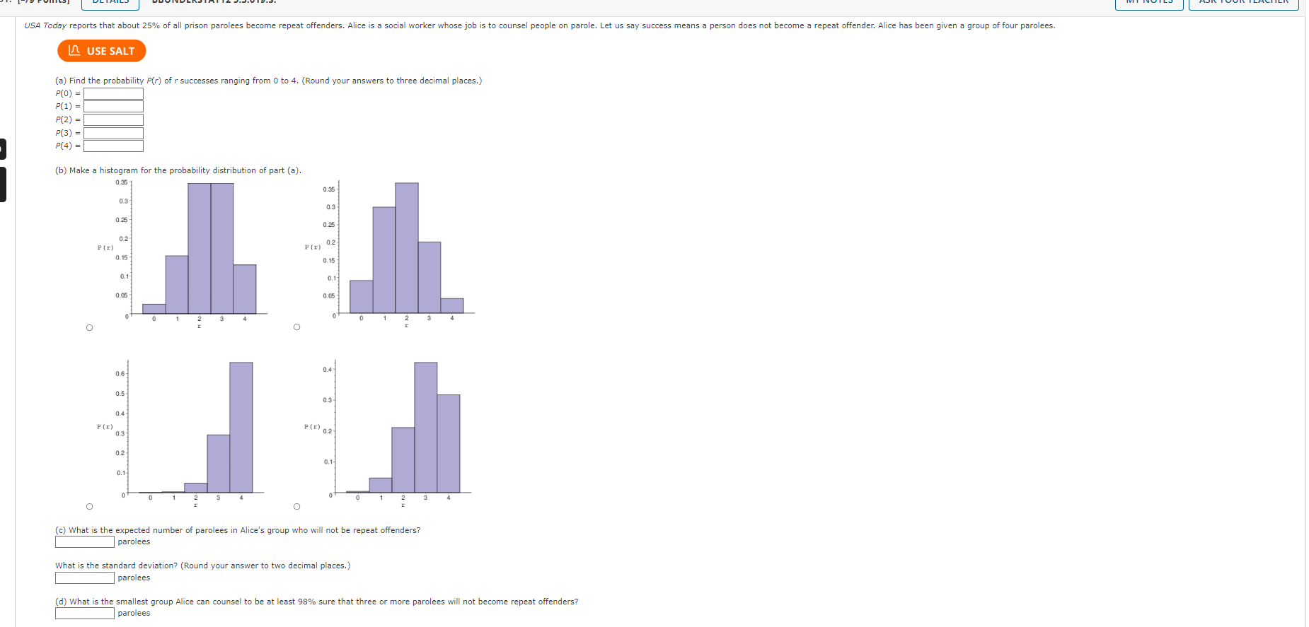 Solved USA Today reports that about 25% of all prison | Chegg.com