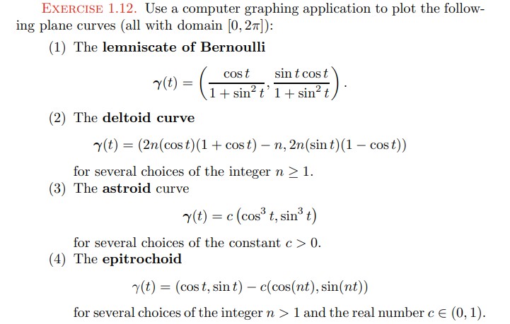 Solved EXERCISE 1.12. Use a computer graphing application to | Chegg.com