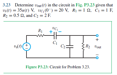 Solved 3.23 Determine Vout(t) in the circuit in Fig. P3.23 | Chegg.com