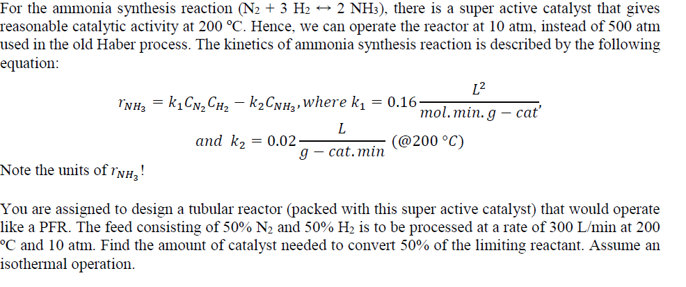 Solved For the ammonia synthesis reaction (N2 + 3 H2 + 2 | Chegg.com