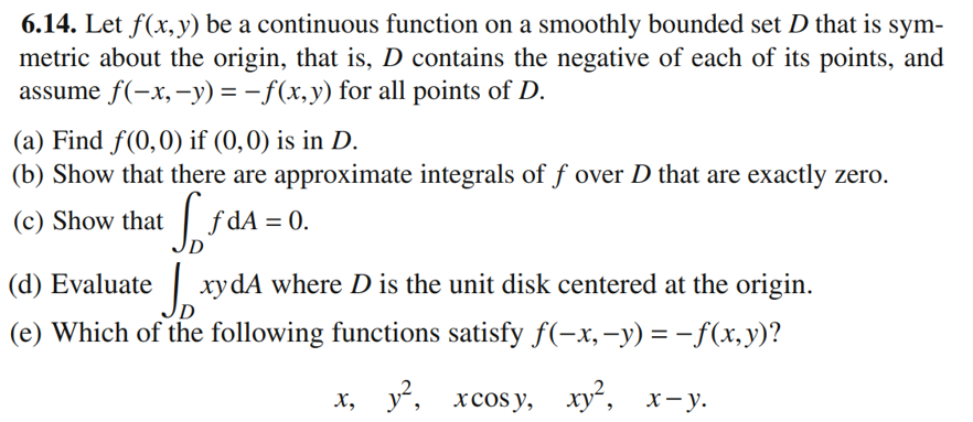 Solved 6.14. ﻿Let f(x,y) ﻿be a continuous function on a | Chegg.com