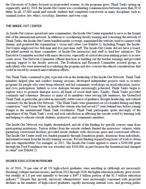 Solved What is the “Inside-Out Prison Exchange Program?. How | Chegg.com