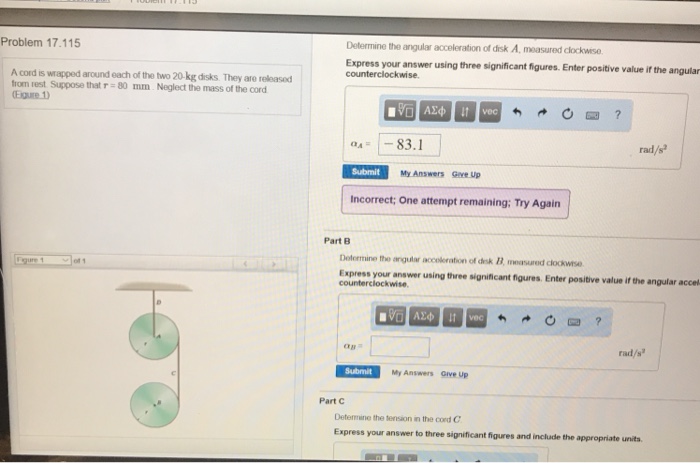 Solved a cord is wrapped around each of the two 20 kg disks | Chegg.com