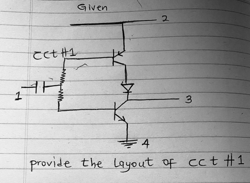 Given 2 Ect H1 t Ft 1 3 플 4 provide the Layout of cct | Chegg.com