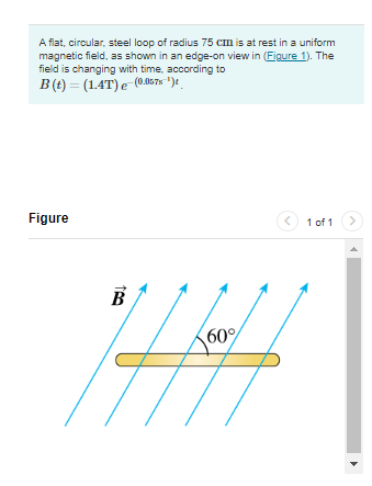 Solved A flat, circular, steel loop of radius 75 cm is at | Chegg.com