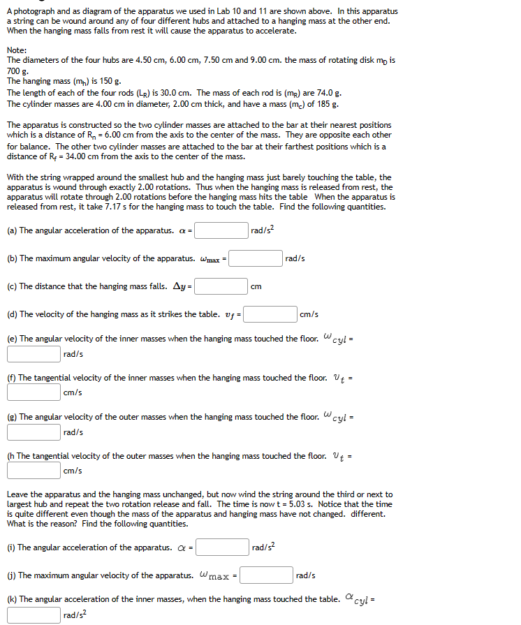 Solved A photograph and as diagram of the apparatus we used | Chegg.com