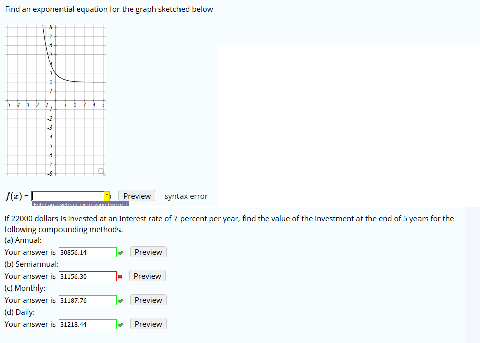 Solved Find an exponential equation for the graph sketched | Chegg.com